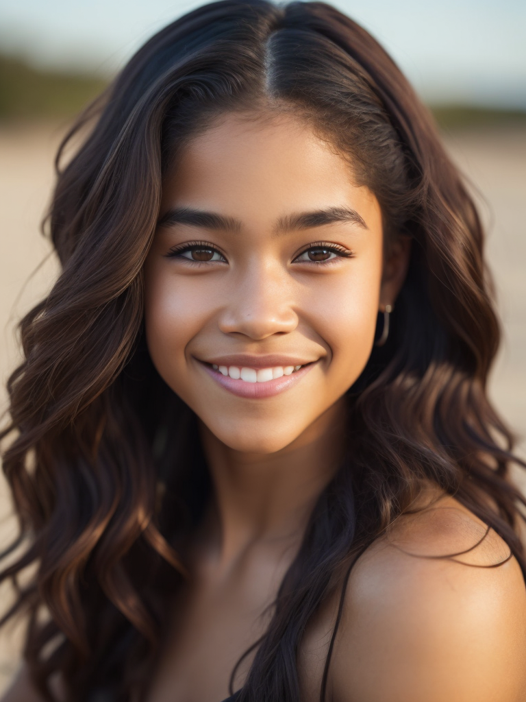 Premium Free ai Images | twelve year old light skinned mixed race girl ...
