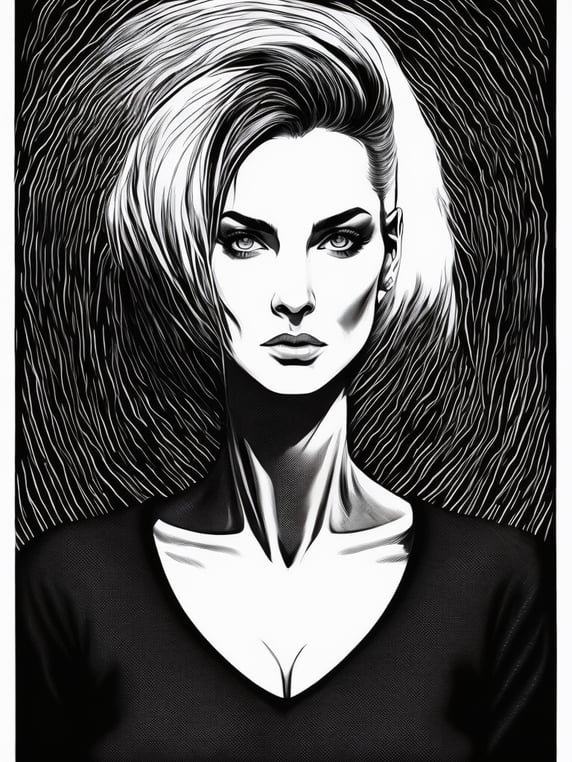 Premium Free ai Images | portrait of women illustration ink nudity ...