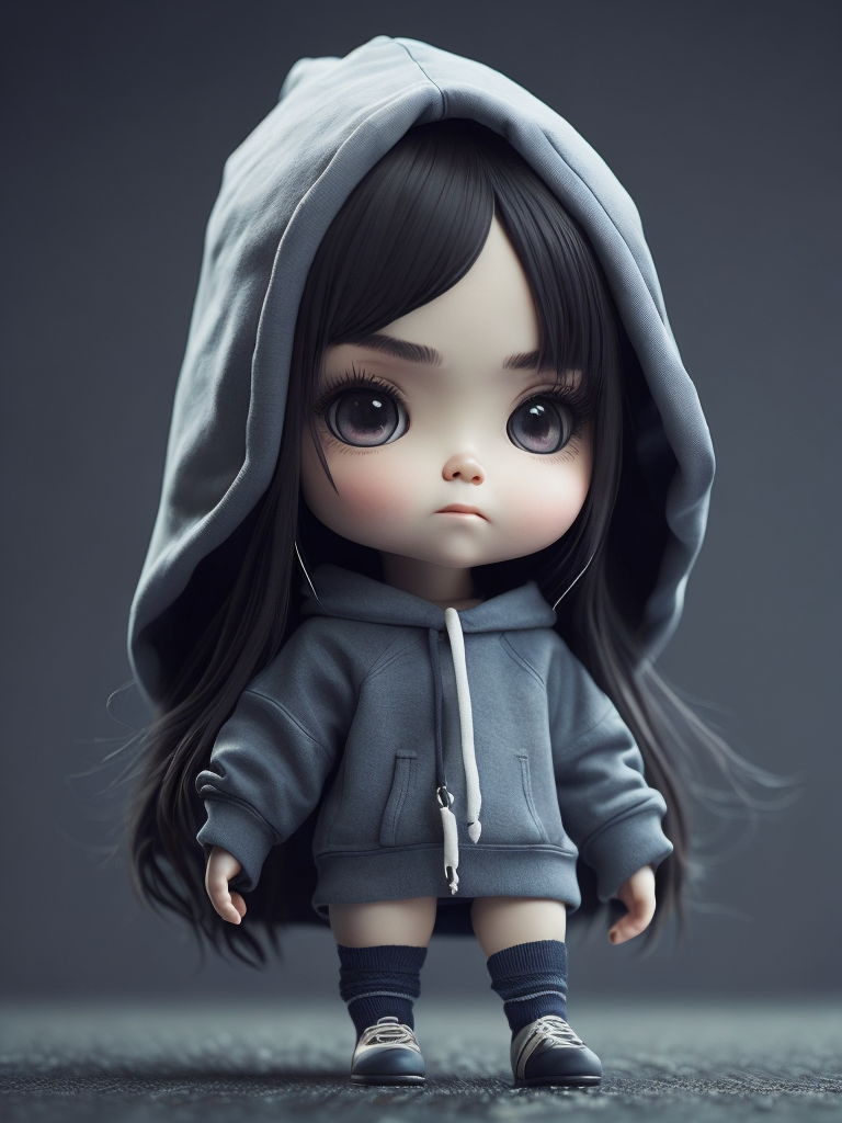 Lumenor AI Image Generation - chibi girl with long hair wearing ...