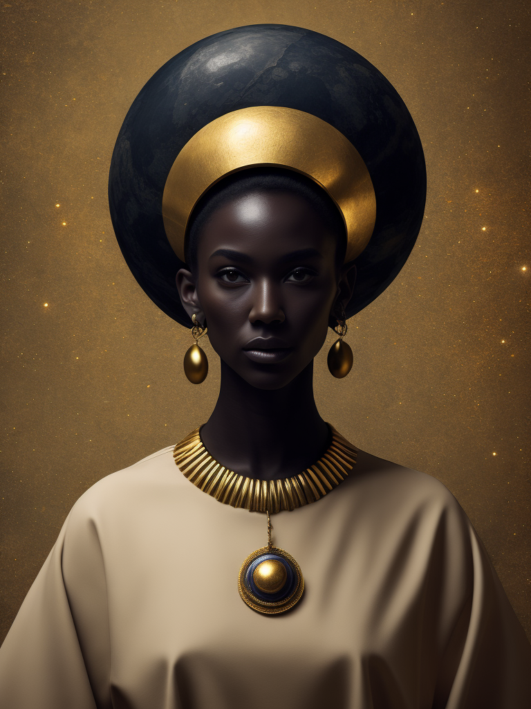 Lumenor AI Image Generation - woman wearing realistic papier mache moon ...