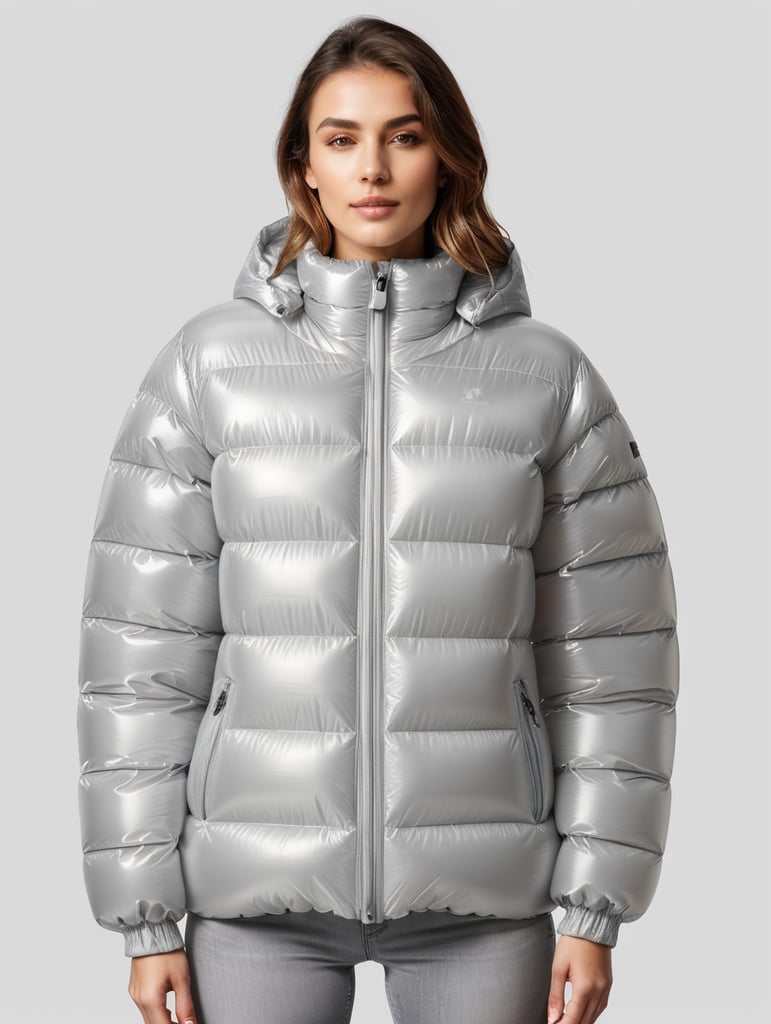 Premium Free ai Images | inflatable white minimalist womens puffer ...