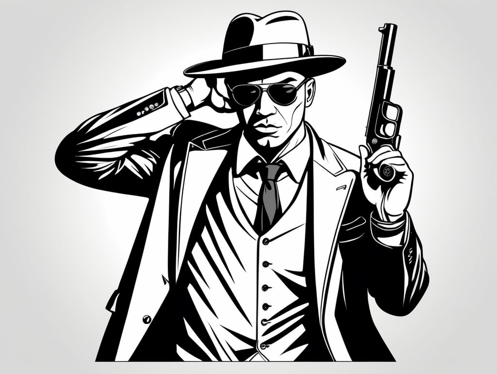 Premium Free ai Images | gangster character in the style of basic ...
