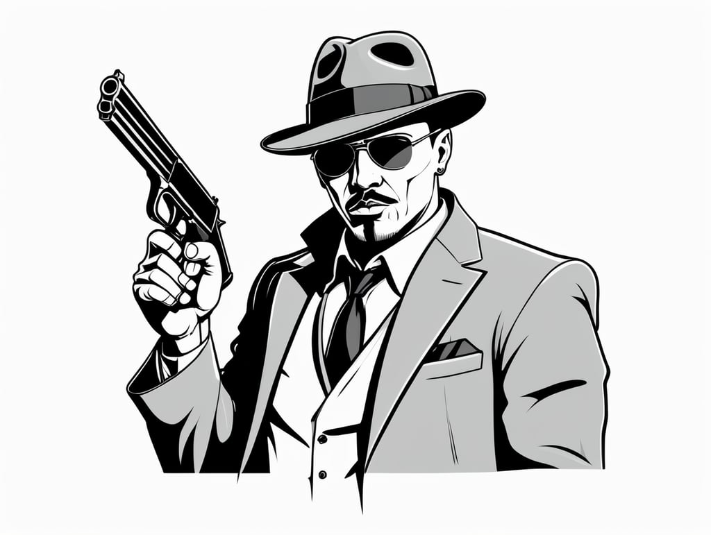 Premium Free ai Images | gangster character in the style of basic ...