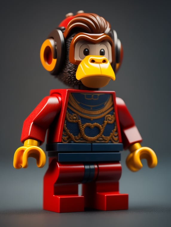 Premium Free ai Images | monkey lego figure style gradient background ...
