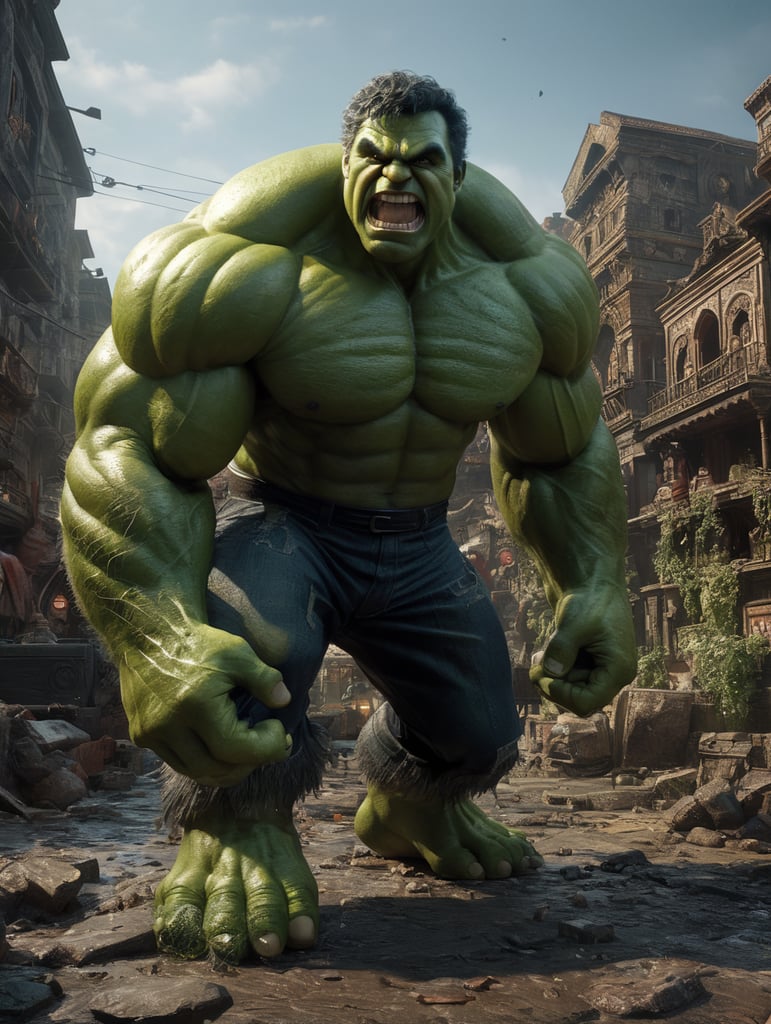 Premium Free ai Images | luigi as the hulk