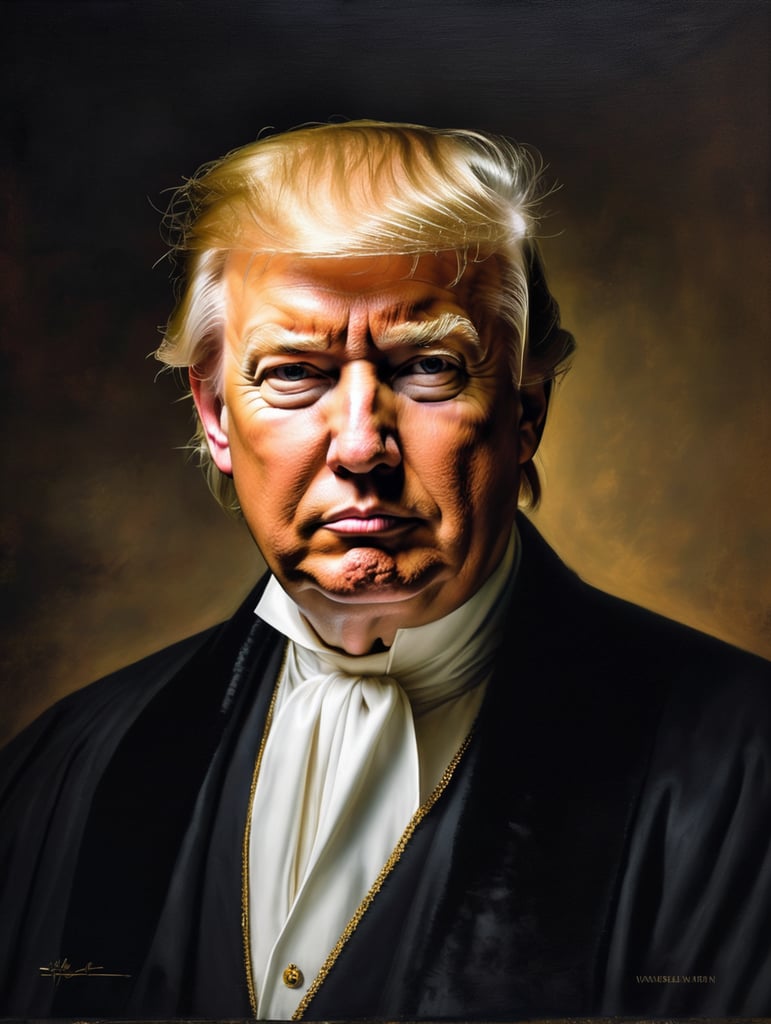 Premium Free ai Images | masterpiece donald trump painting by rembrandt ...