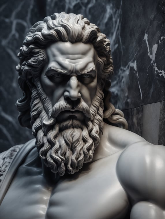 Premium Free ai Images | dark marble statue of zeus dark atmosphere ...