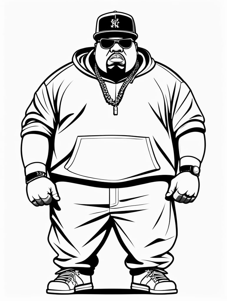 Premium Free ai Images | angry fat black rapper in the style of basic ...