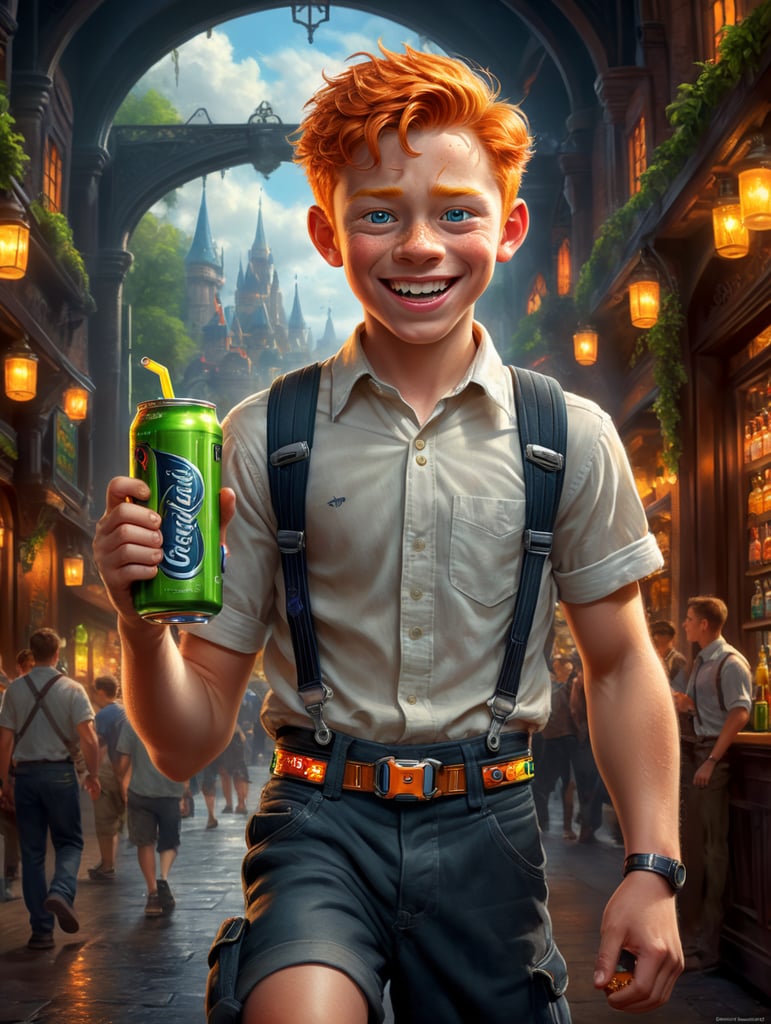Premium Free ai Images | disney pixar style young ginger boy with ...