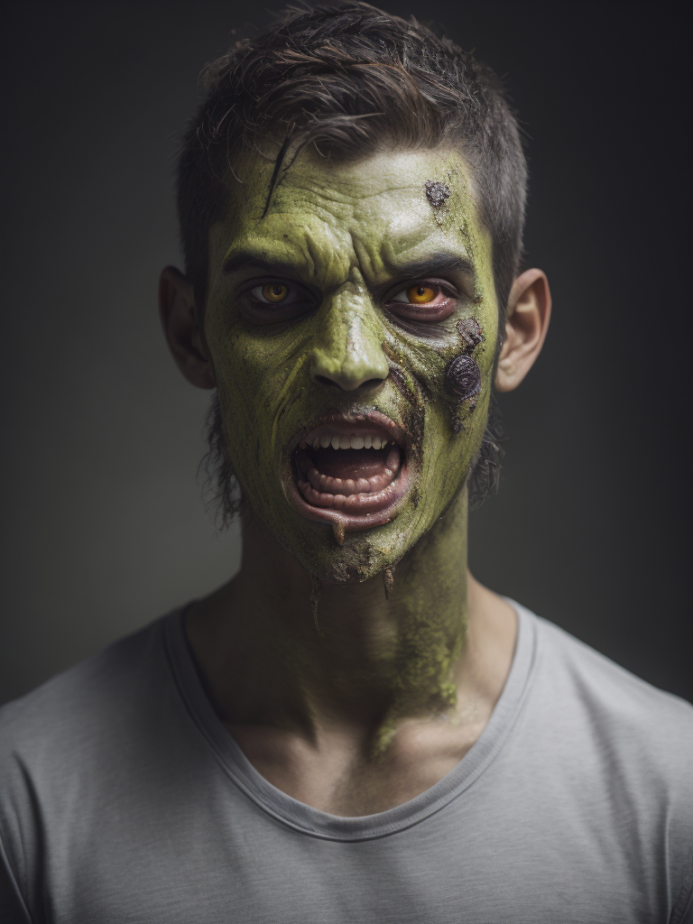 Lumenor AI Image Generation - zombie half mosquito half vampire head ...