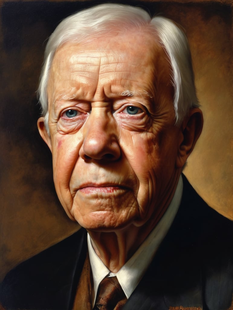 Premium Free ai Images | portrait of jimmy carter by rembrandt ...