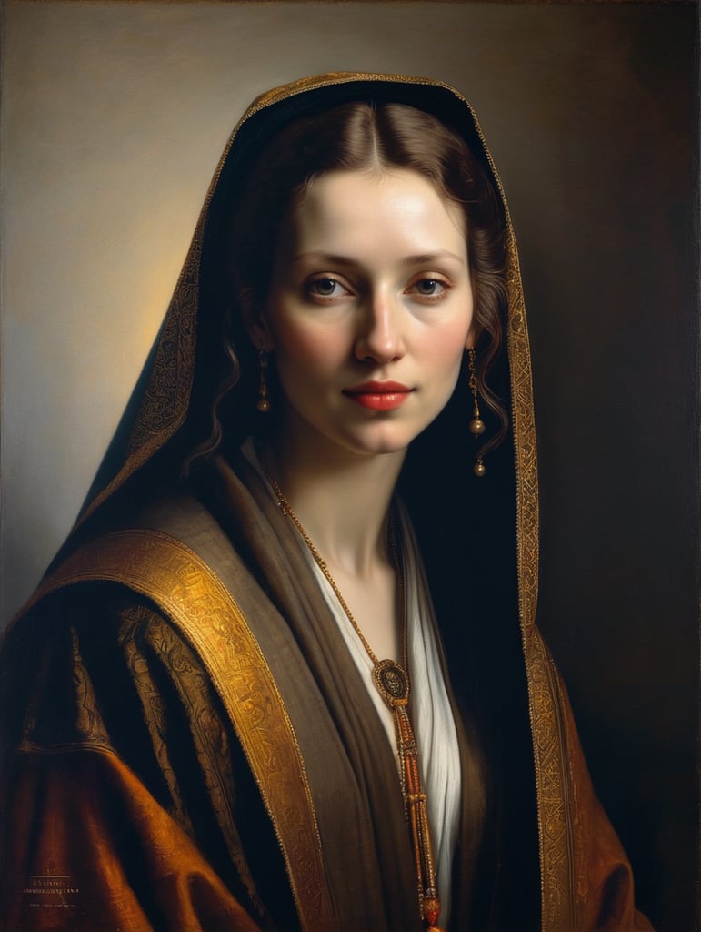 Premium Free ai Images | masterpiece portrait by rembrandt van rijn of ...