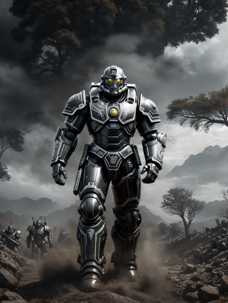 Premium Free ai Images | roman empire sci fi power armor black and ...