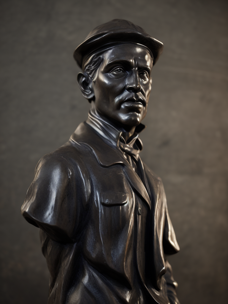 Lumenor AI Image Generation - black marble statue of english train ...