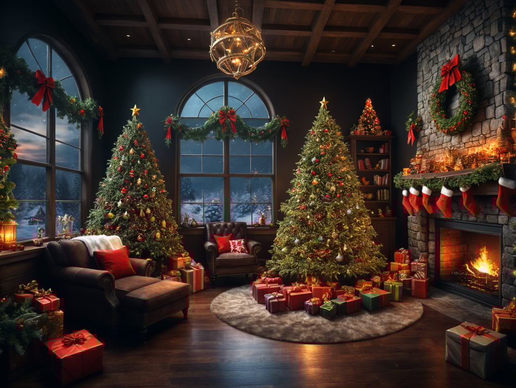 Premium Free ai Images | christmas overlay image background realistic