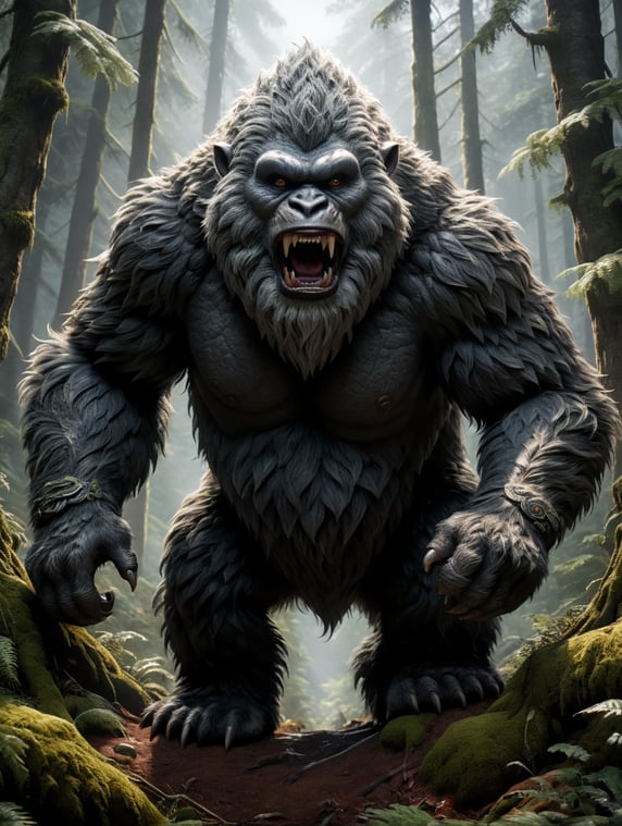 Premium Free ai Images | create hyper real small yeti in in forest
