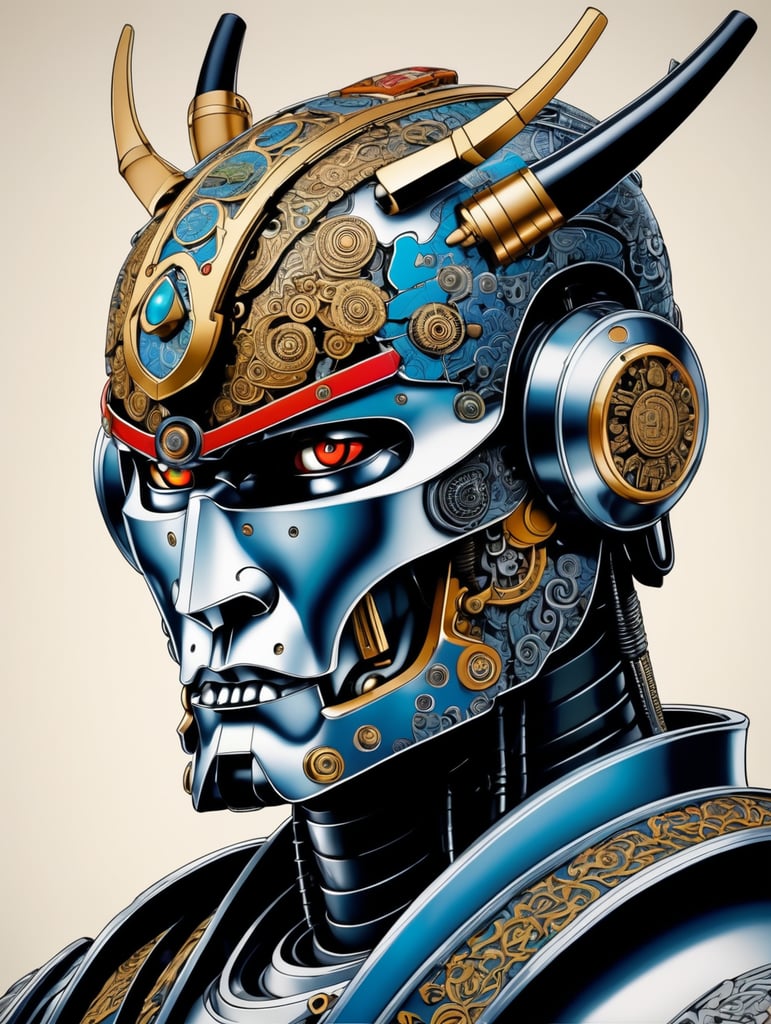 Premium Free ai Images | detailed pen and ink illustration of samurai ...