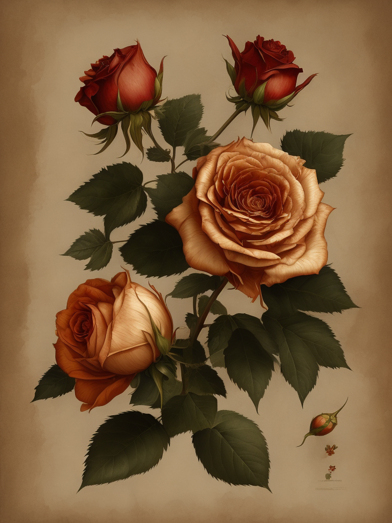 Lumenor AI Image Generation - garden rose maple flower botanical ...