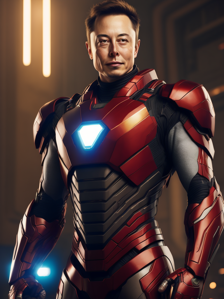 Premium Free ai Images | elon musk in the iron man suit from the marvel ...