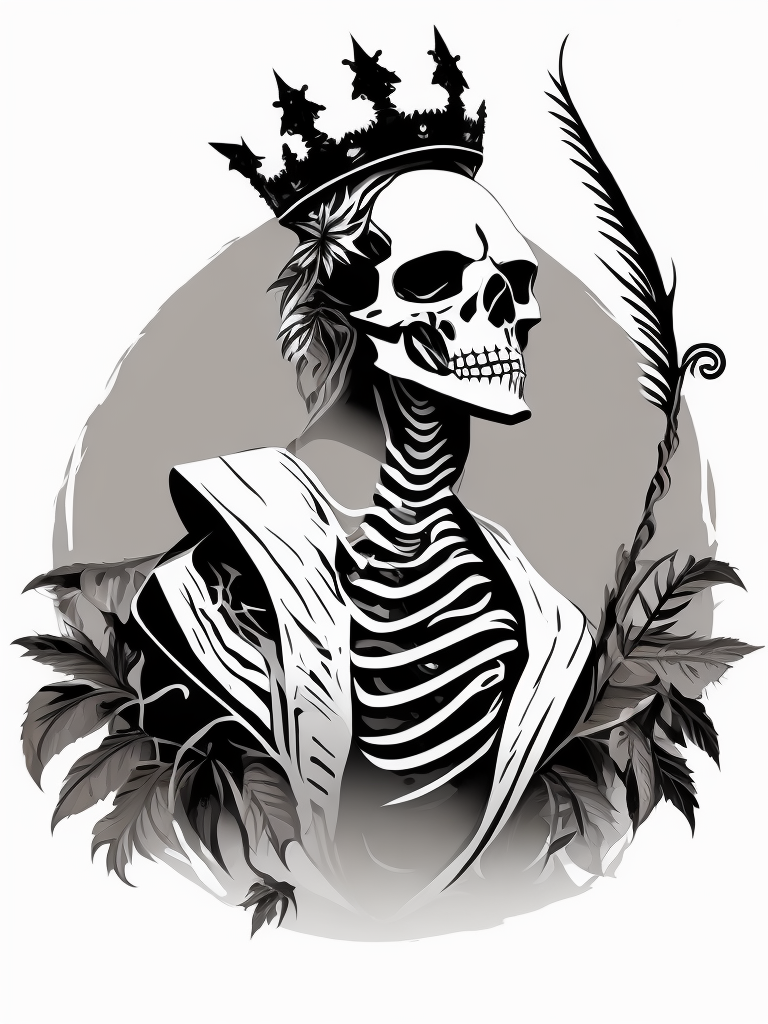 Lumenor AI Image Generation - vector art of queen skeleton tattoo ...