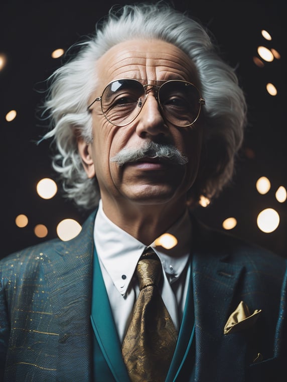 Premium Free ai Images | cinematic photo of albert einstein in rapper ...