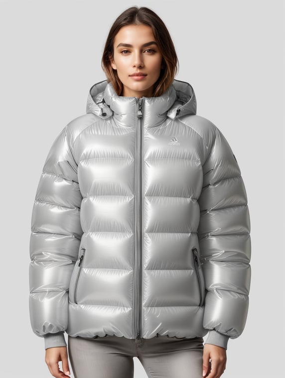 Premium Free ai Images | inflatable white minimalist womens puffer ...