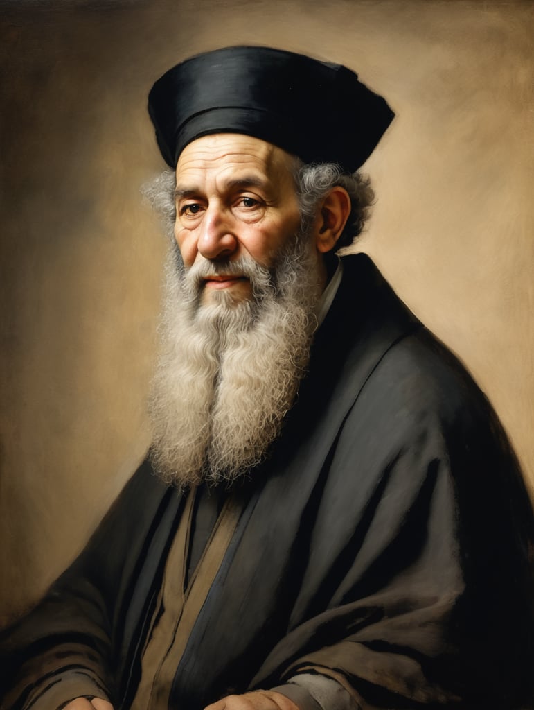 Premium Free ai Images | painting by rembrandt van rijn of an old ...