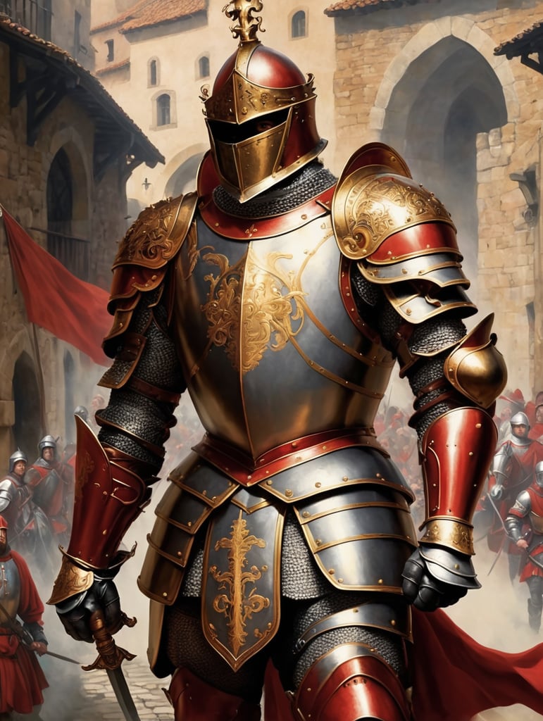 Premium Free ai Images | annibale carracci painting army of knights in ...