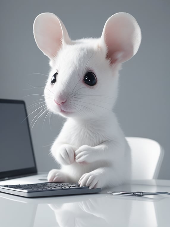 Premium Free ai Images | cute white mouse look like human stylized as ...