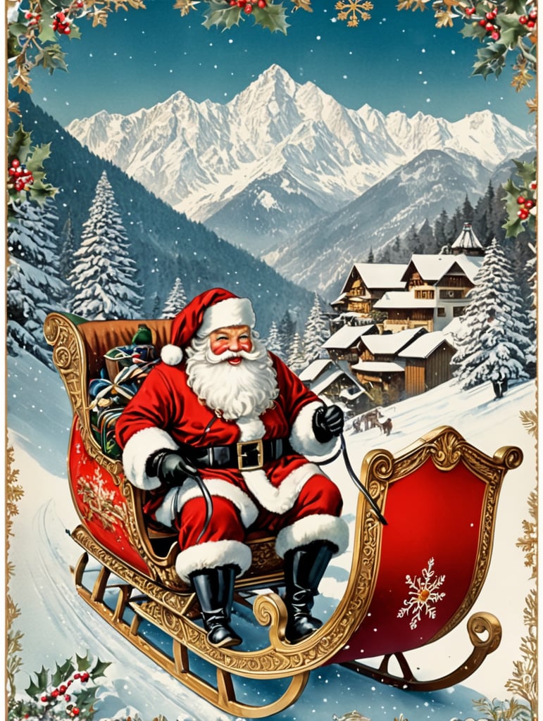 Premium Free ai Images | santa claus in front of austrian tyrol vintage ...