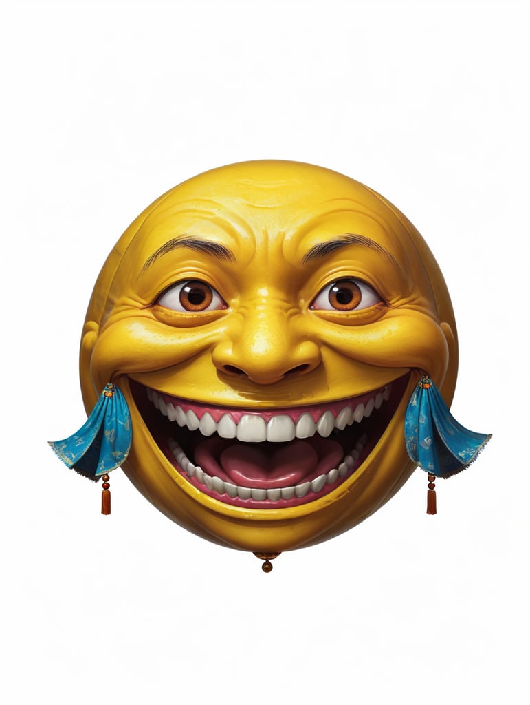Premium Free ai Images | extreme happiness chinese laughter emoji as human