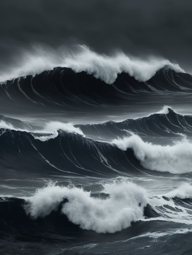 Premium Free ai Images | black seas at night tsunami
