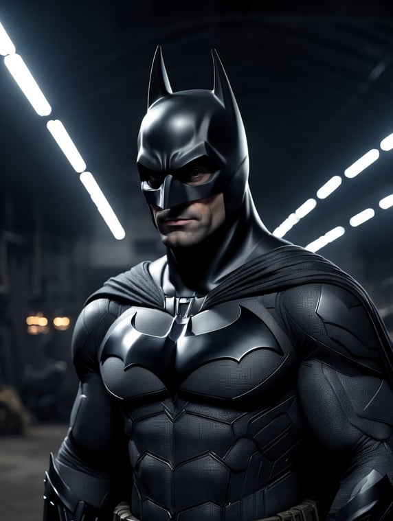 Premium Free ai Images | john hamm dressed as batman holding batmans ...