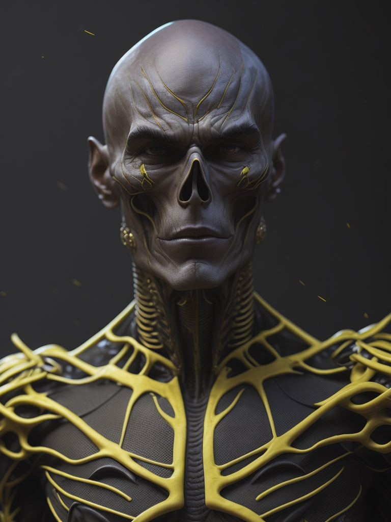 Lumenor AI Image Generation - close up of person with skeleton digital ...