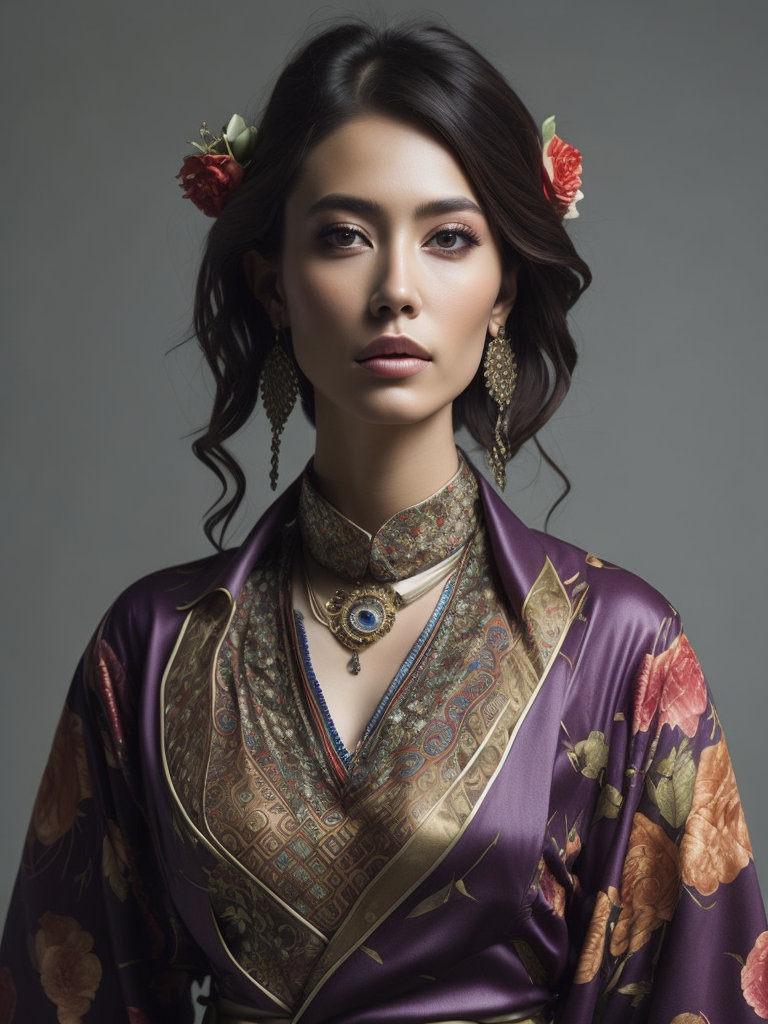 Lumenor AI Image Generation - full body pose of woman in colorful ...