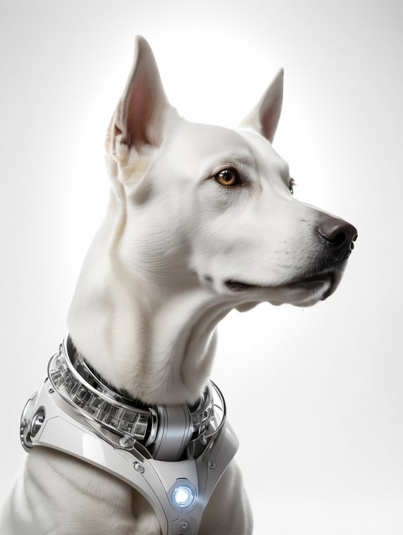 Premium Free ai Images | bionic dog moody