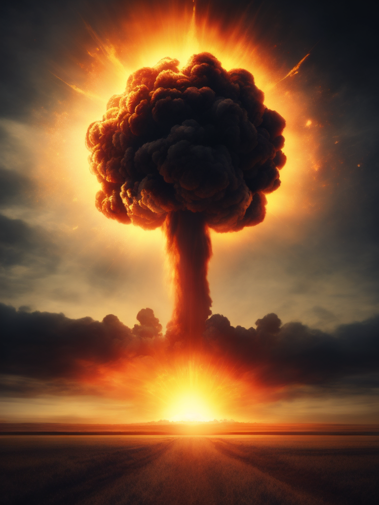 Premium Free ai Images | dramatic nuclear explosion empty field ...