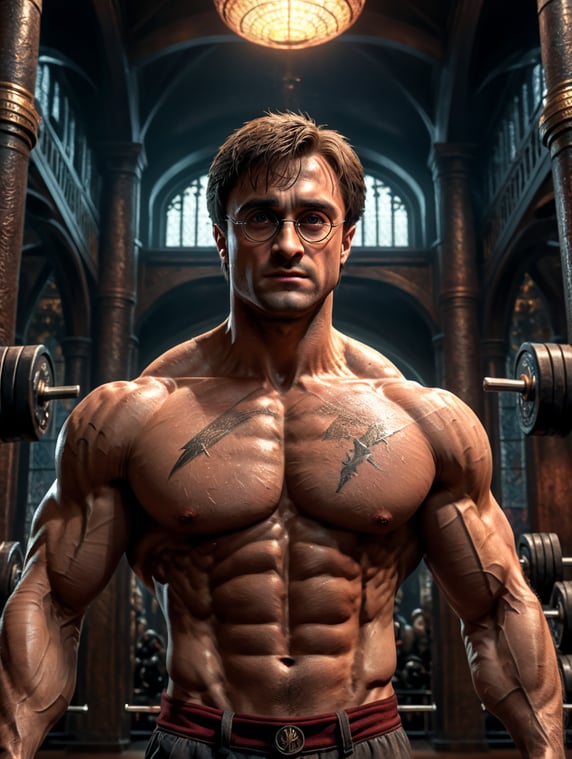 Premium Free ai Images | harry potter gym muscles
