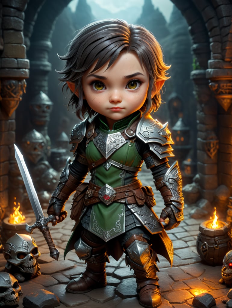 Premium Free ai Images | cute rogue character dungeon and dragons chibi ...