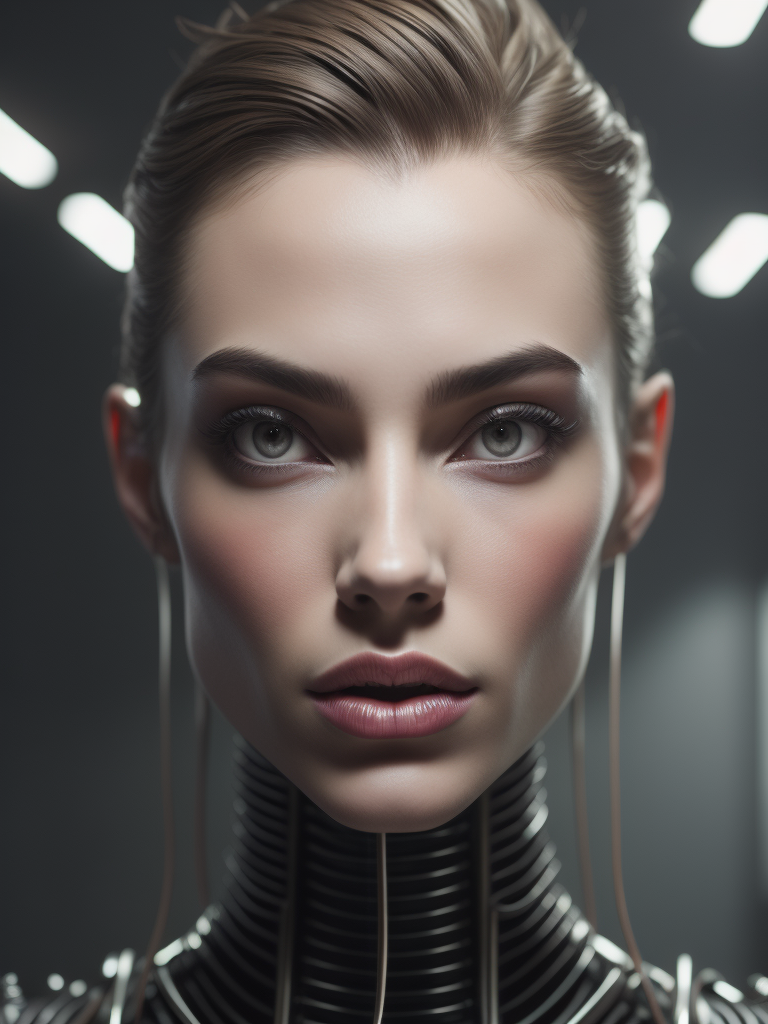Lumenor AI Image Generation - portrait of robot girl enormous lips ...