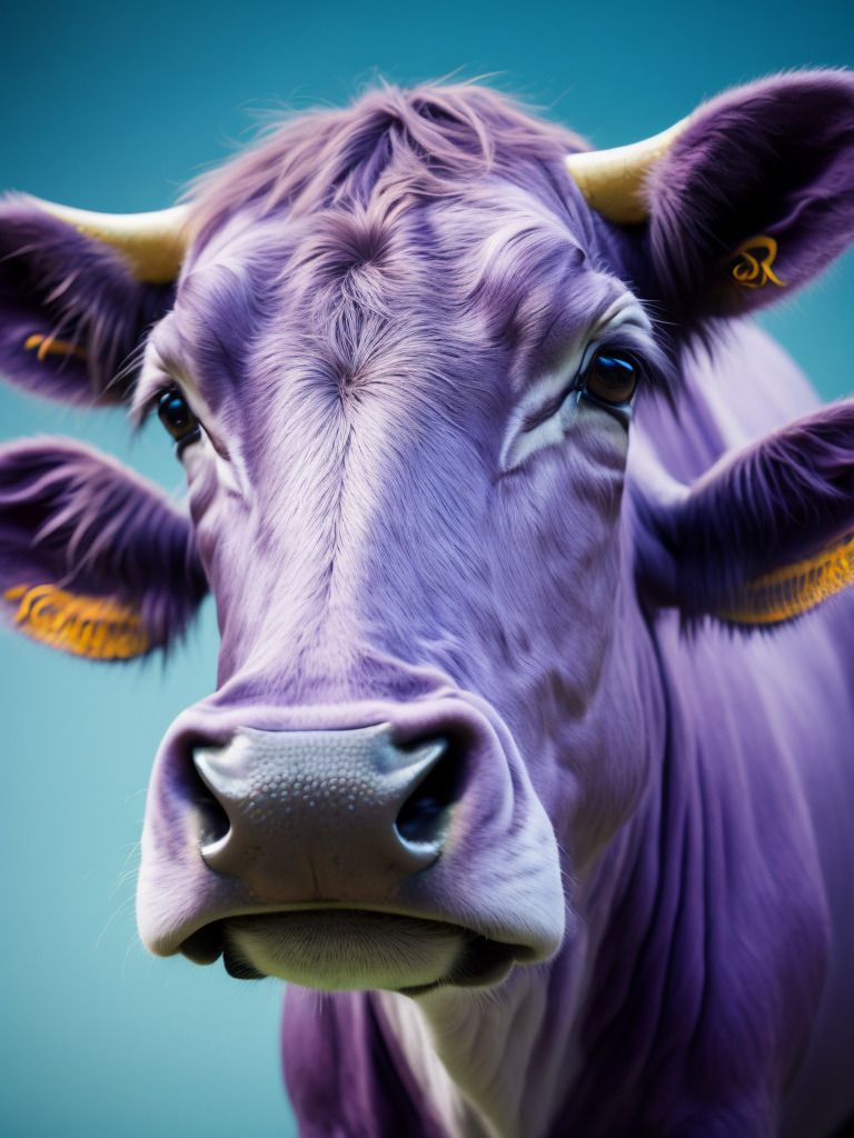 Premium Free ai Images | purple cow portrait sharp details cow focus ...