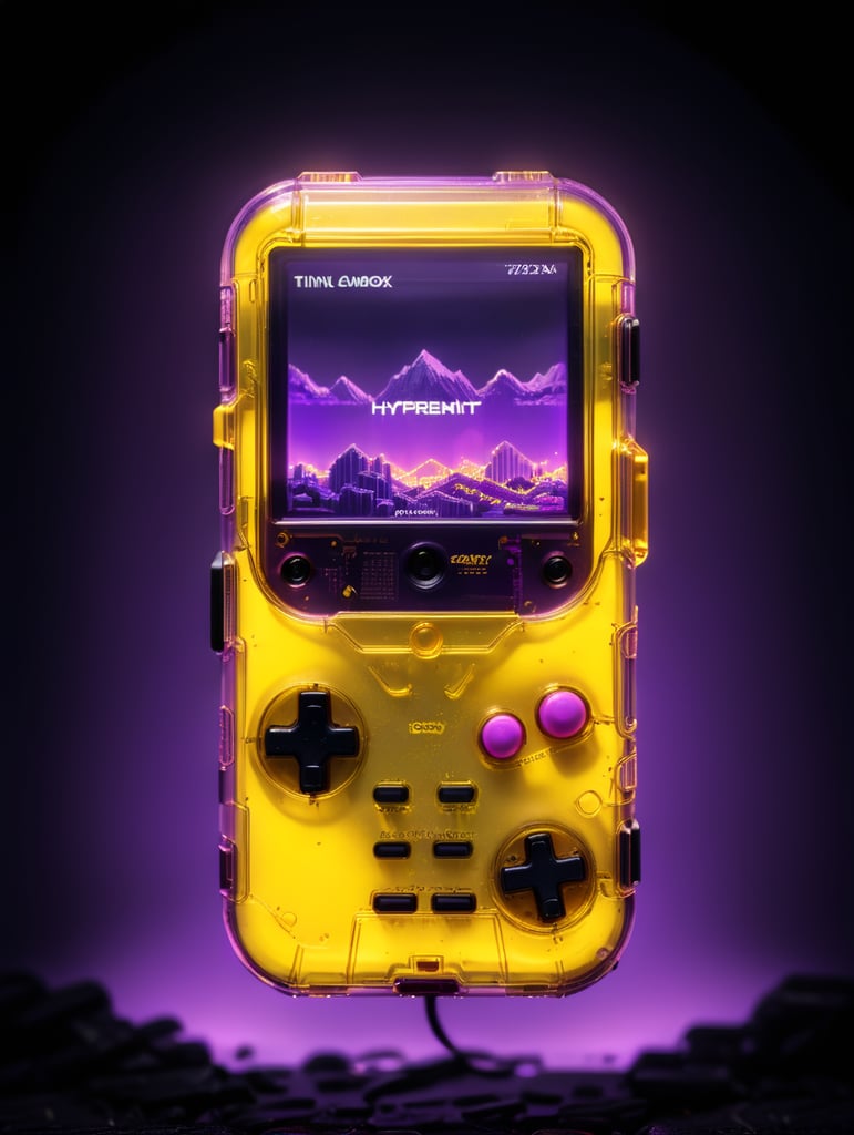 Premium Free ai Images | render retro tiny cute yellow game boy ...