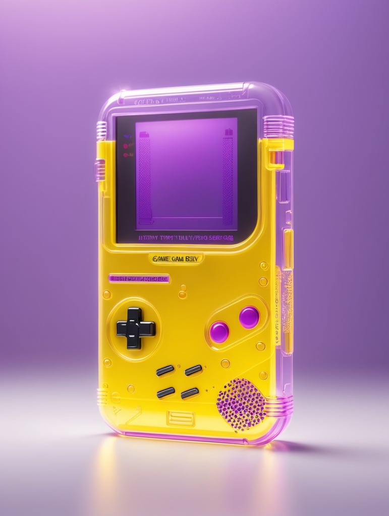 Premium Free ai Images | render retro tiny cute yellow game boy ...