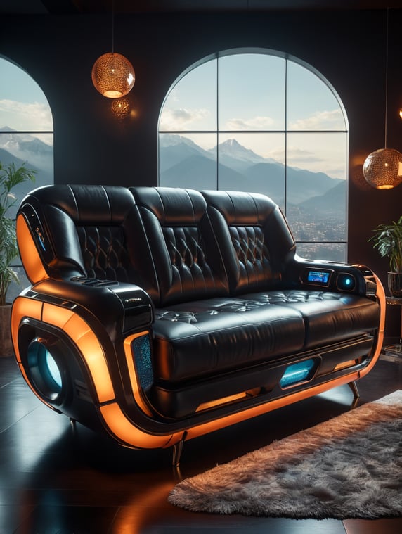 Premium Free ai Images | subject futuristic couch made of style japandi ...