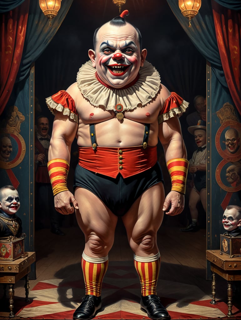 Premium Free ai Images | vintage style circus sideshow poster of full ...