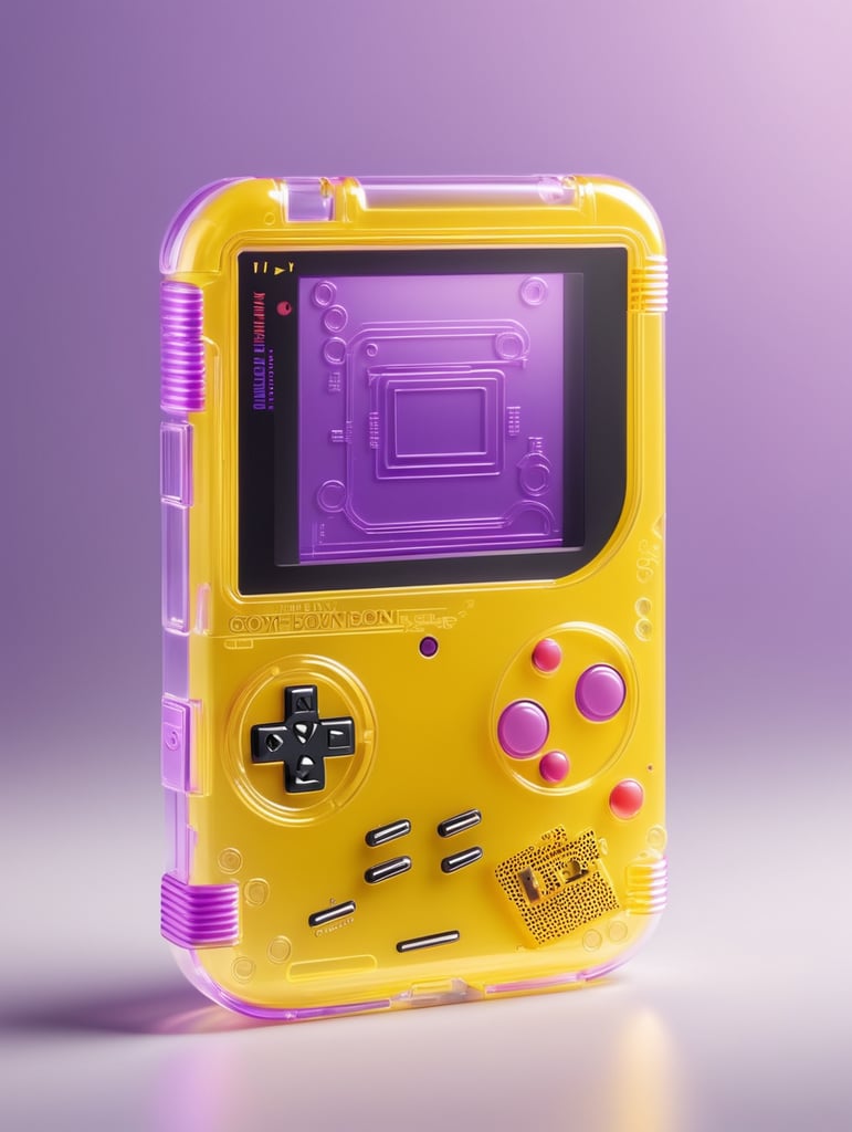 Premium Free ai Images | render retro tiny cute yellow game boy ...