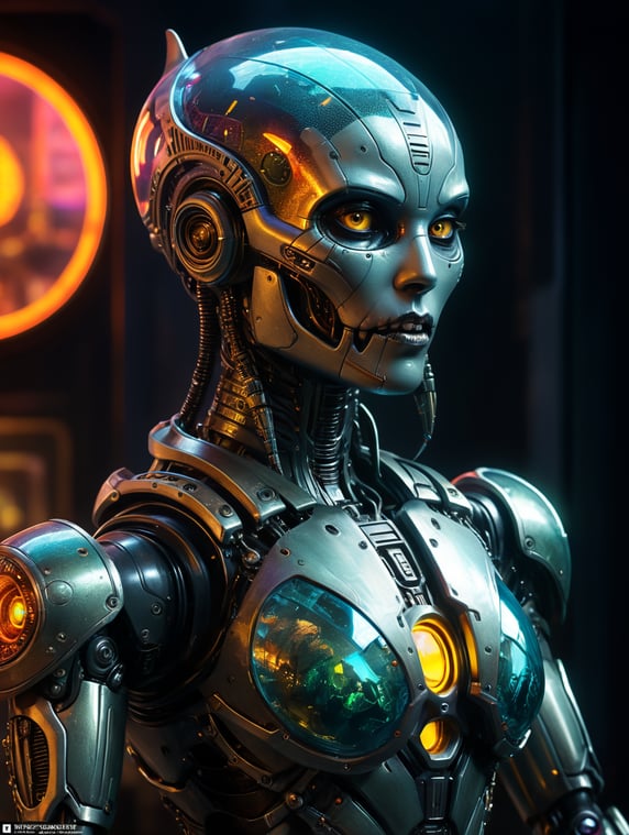 Premium Free ai Images | neon city scape blade runner humanoid female ...