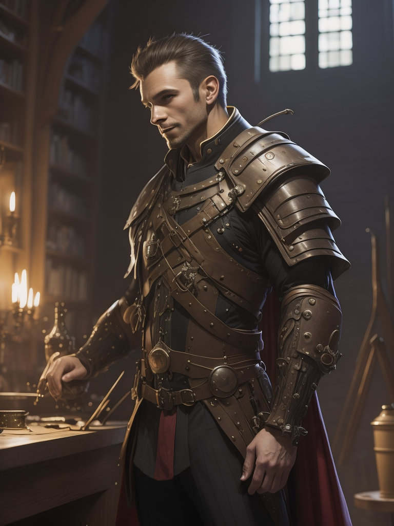 Premium Free ai Images | character concept art half orc alchemist ...