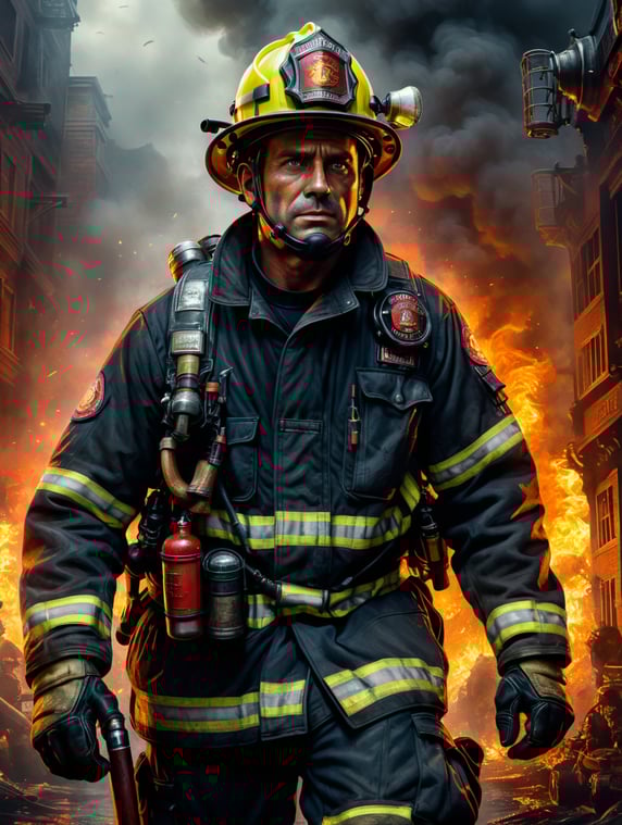 Premium Free ai Images | firefighter poster