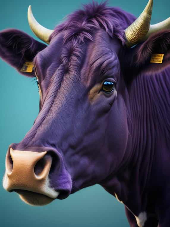 Lumenor AI Image Generation - purple cow portrait sharp details cow ...